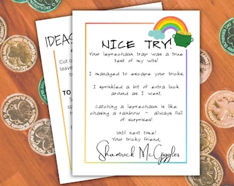 Printable Leprechaun Trap Kit St Patricks Day Activity for Kids DIY ...