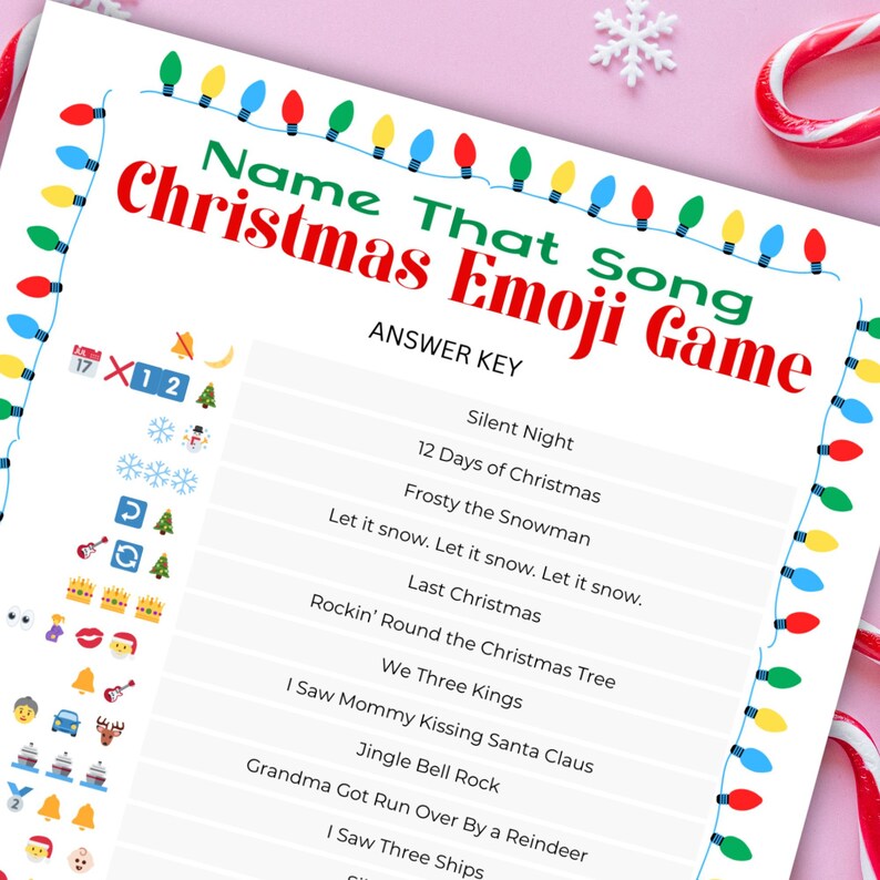 Christmas Song Emoji Game | Emoji Puzzle Holiday Game | Christmas Emoji ...