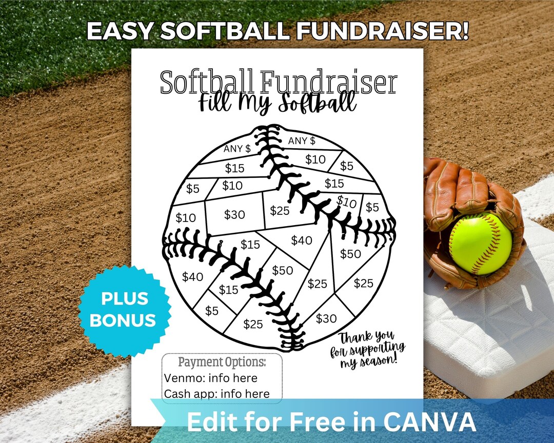 Softball Fundraiser, Editable Softball Fundraiser Printable, Easy ...