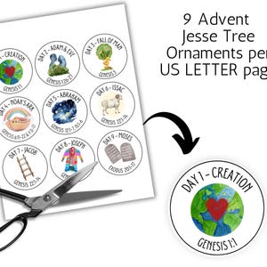 Jesse Tree Advent Ornaments Printable | Advent Countdown Decorations ...