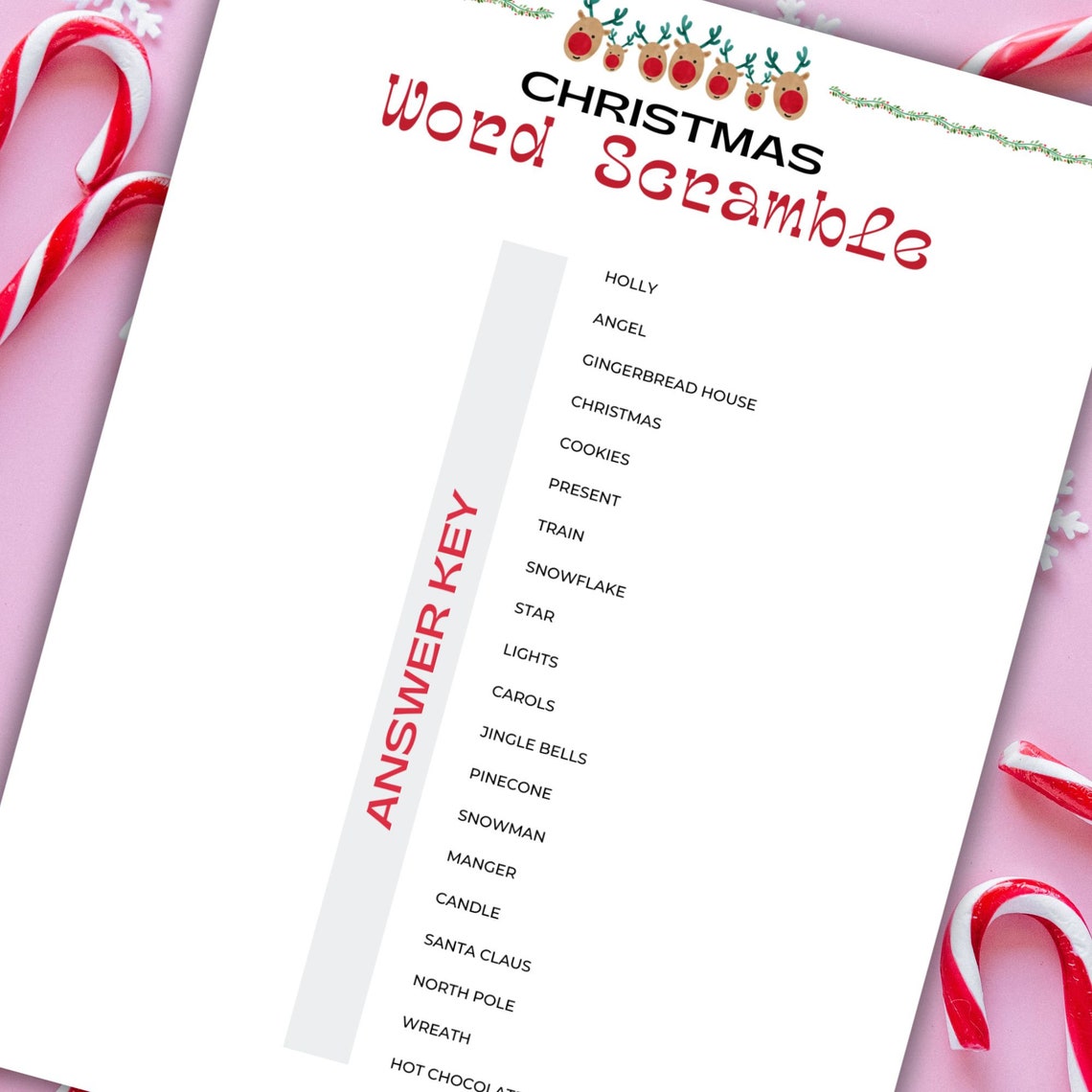 Christmas Word Scramble Game Word Scramble Holiday Game fun - Etsy