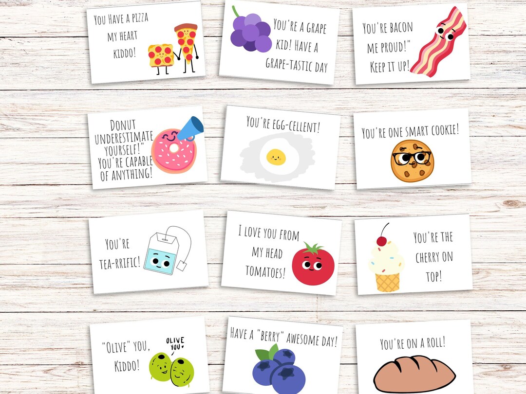 Lunch Box Jokes, Printable Lunchbox Notes for Kids, Encouraging Notes ...