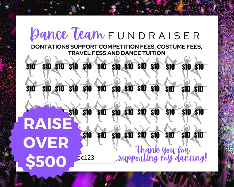 Editable Dance Fundraiser, Support My Season Fundraiser Flyer Editable ...