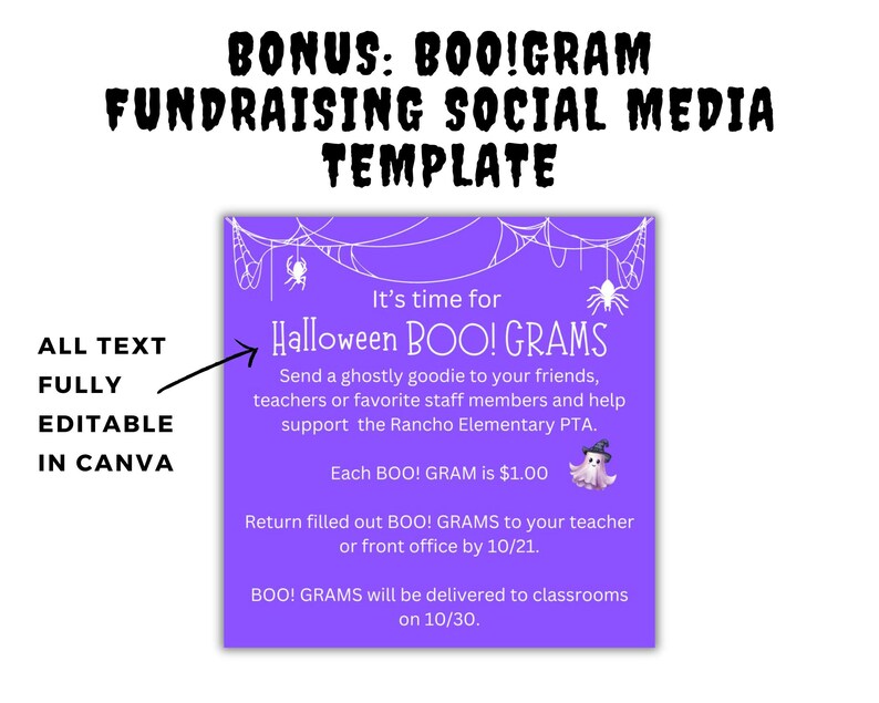 Editable Halloween Boo Grams Fundraiser, PTA PTO Fall Fundraiser ...
