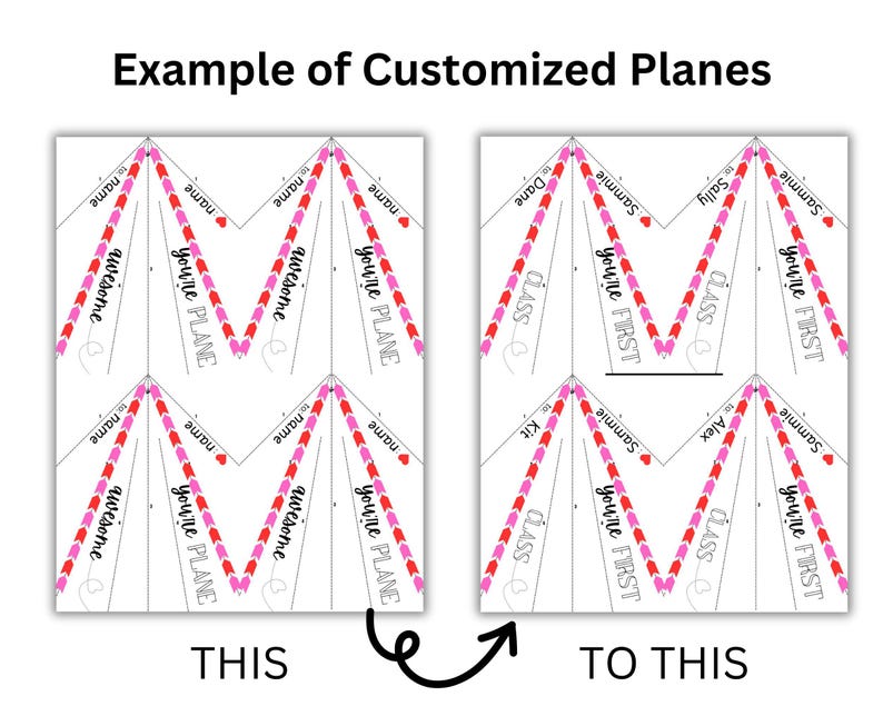 Editable Paper Airplane Valentines Printable, Valentines Card for Teens ...