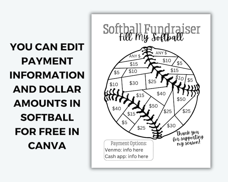 Softball Fundraiser, Editable Softball Fundraiser Printable, Easy ...
