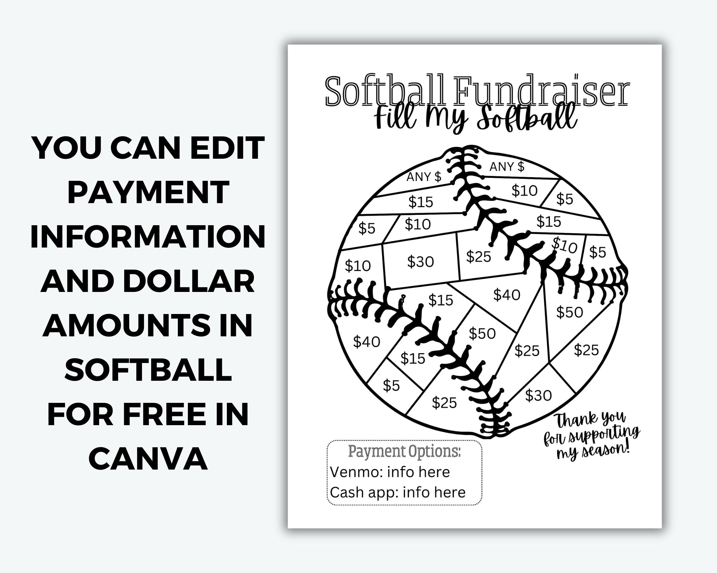Softball Fundraiser, Editable Softball Fundraiser Printable, Easy ...