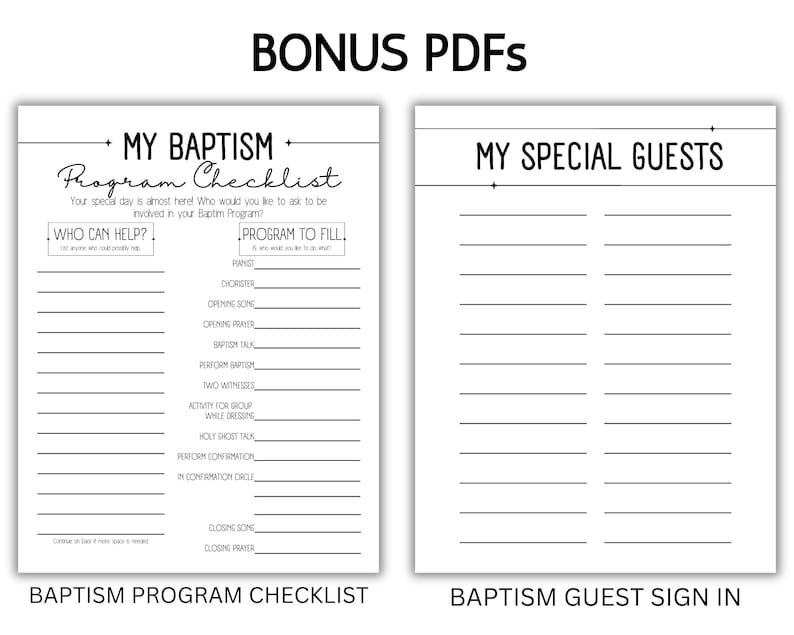 Editable LDS Baptism Program, 1/2 Page Baptism Program Template for Boy ...