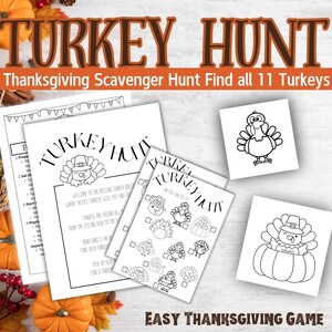 Thanksgiving Turkey Hunt Scavenger Hunt Party Game, Turkey Game for All ...