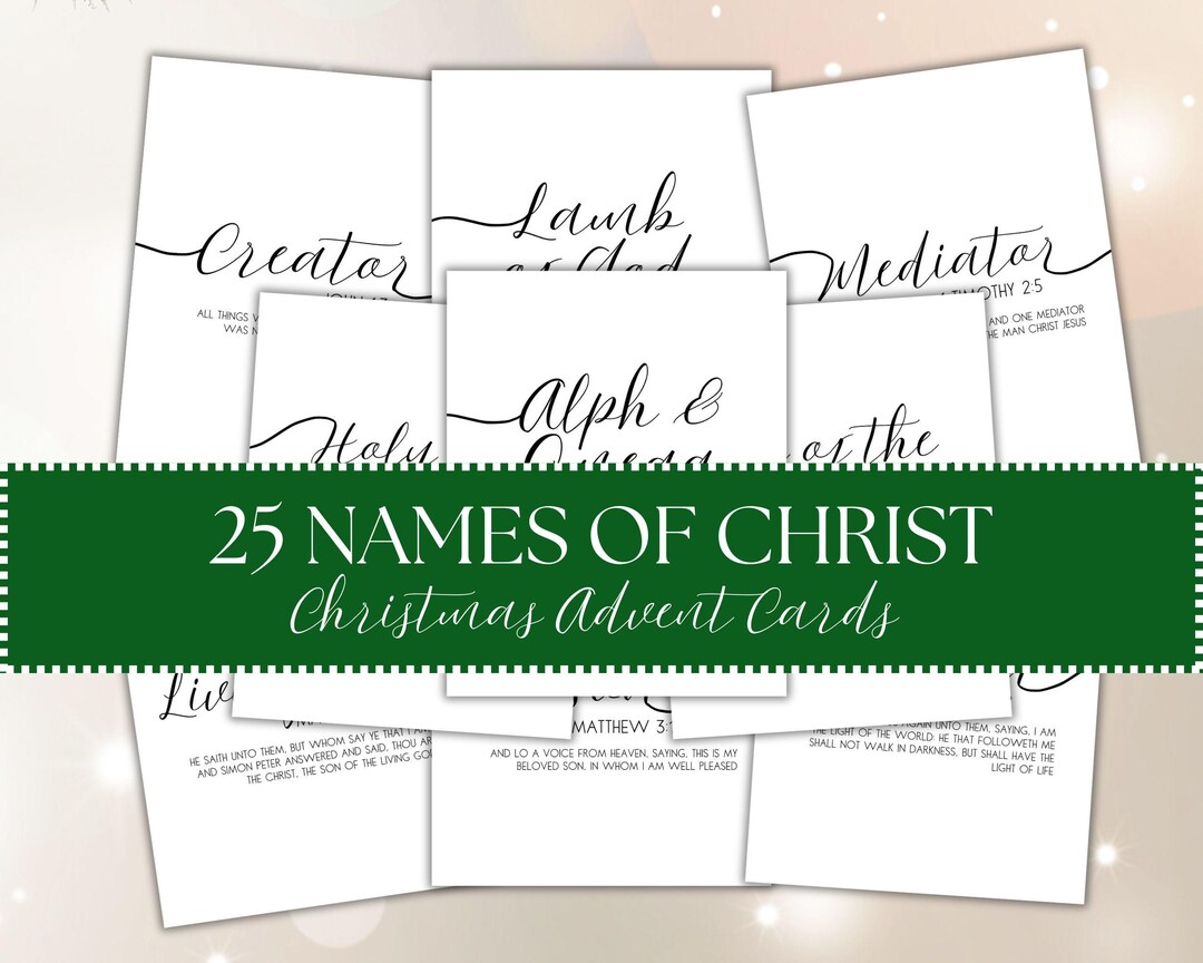 Christ Centered Advent Scripture Cards, 25 Names of Jesus Christ ...