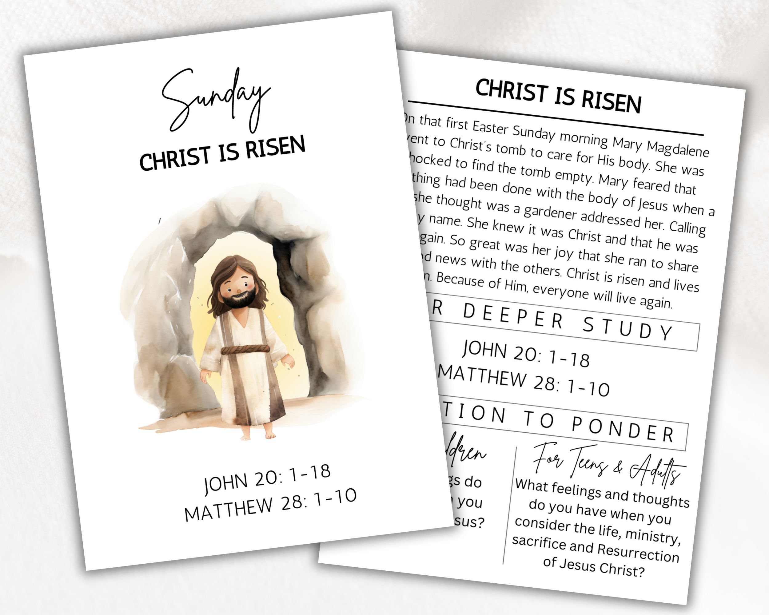 LDS Holy Week Study Cards, Printable Easter Advent, Easter Bible Study ...