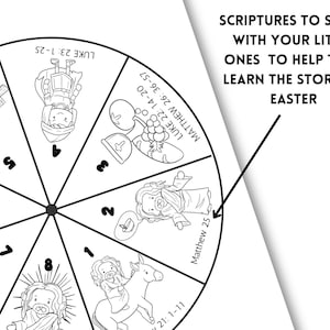 Easter Story Coloring Wheel Craft, Easter Story Coloring Sheet for Kids ...
