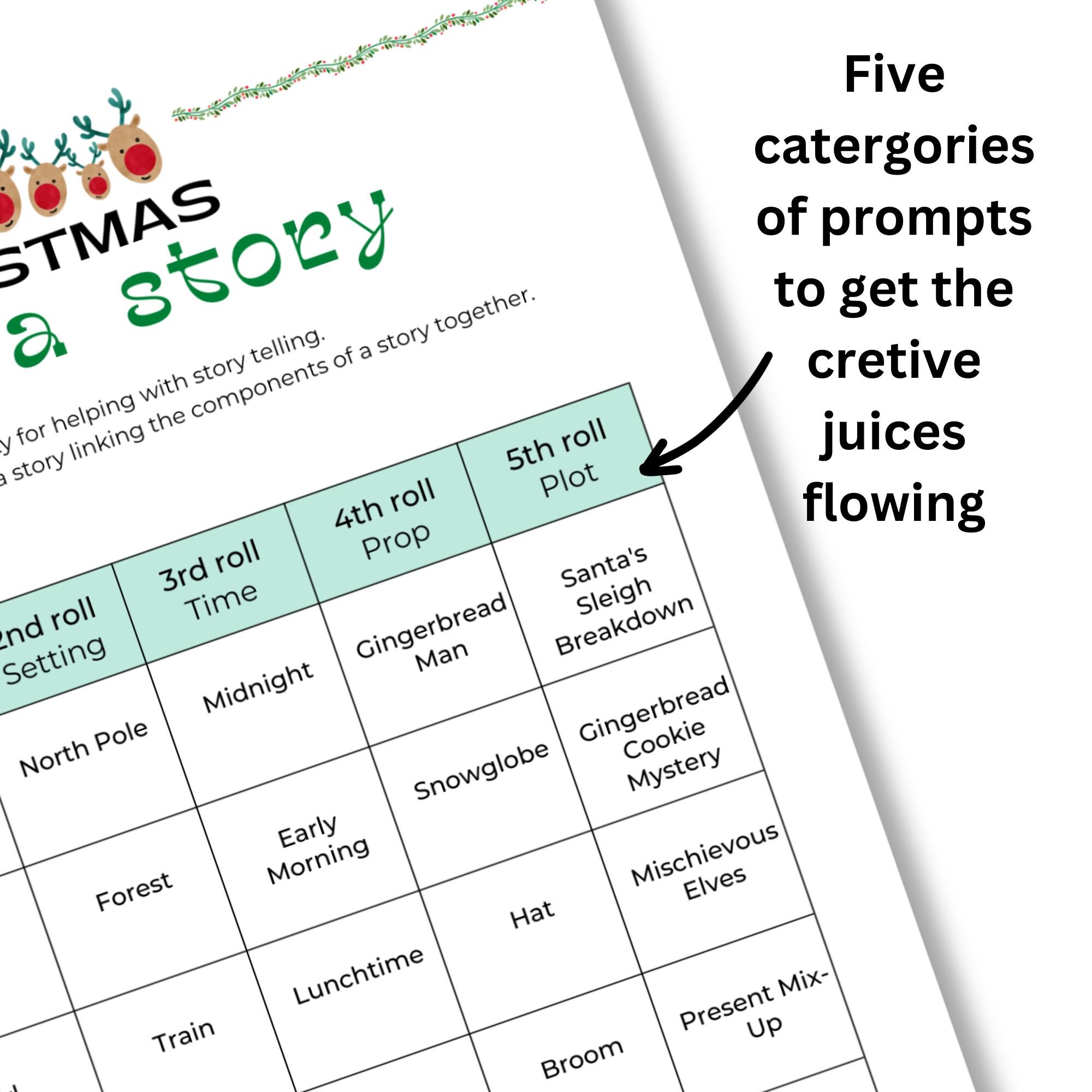 Christmas Story Dice Game for Kids Roll a Story Classroom Christmas ...