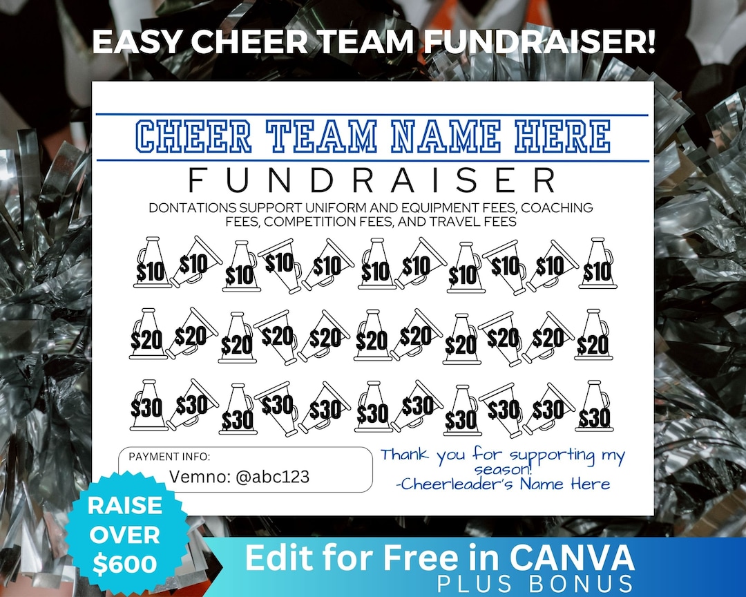 Editable Cheer Black Out My Board Fundraiser, Competitive Cheer ...