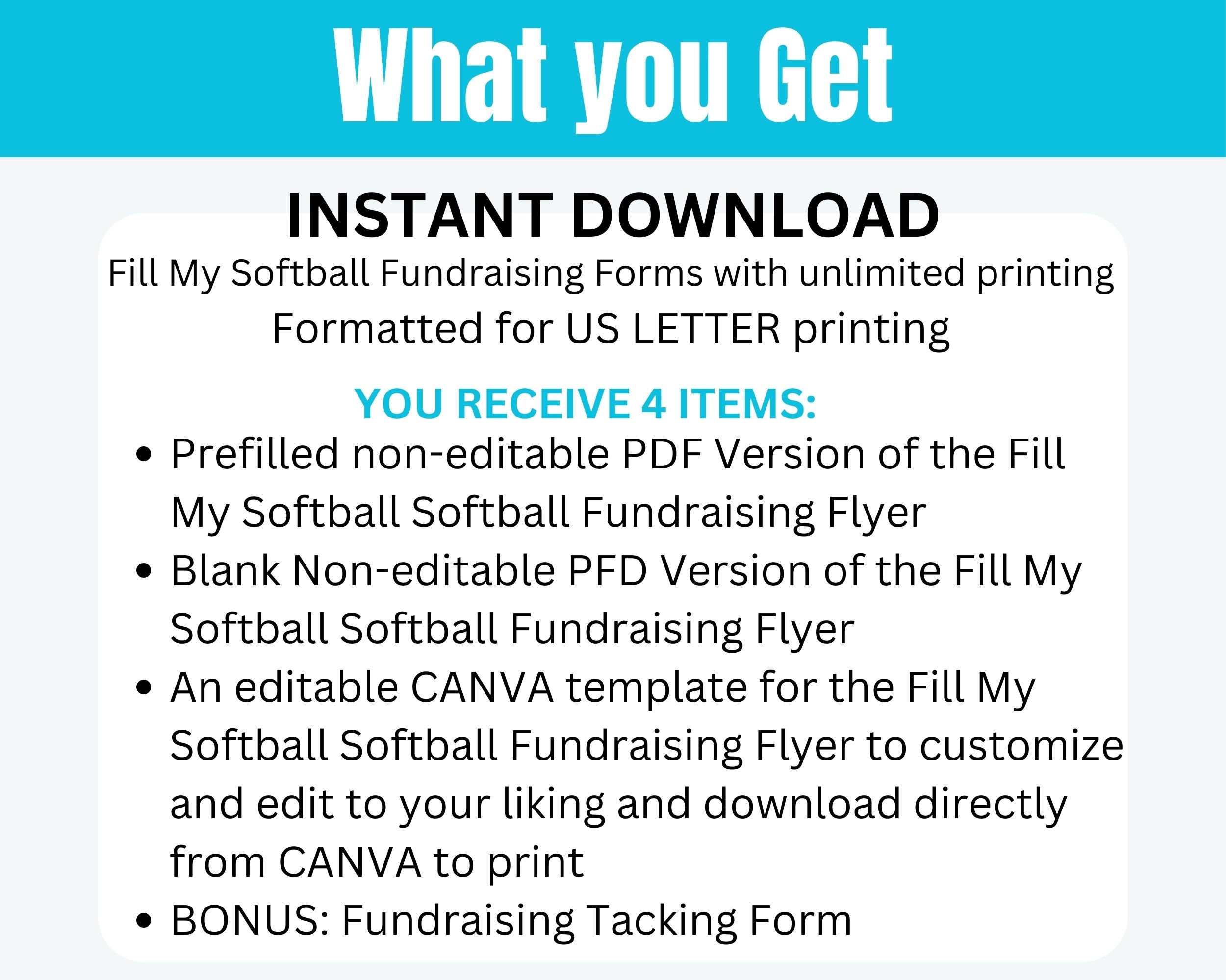 Softball Fundraiser, Editable Softball Fundraiser Printable, Easy ...