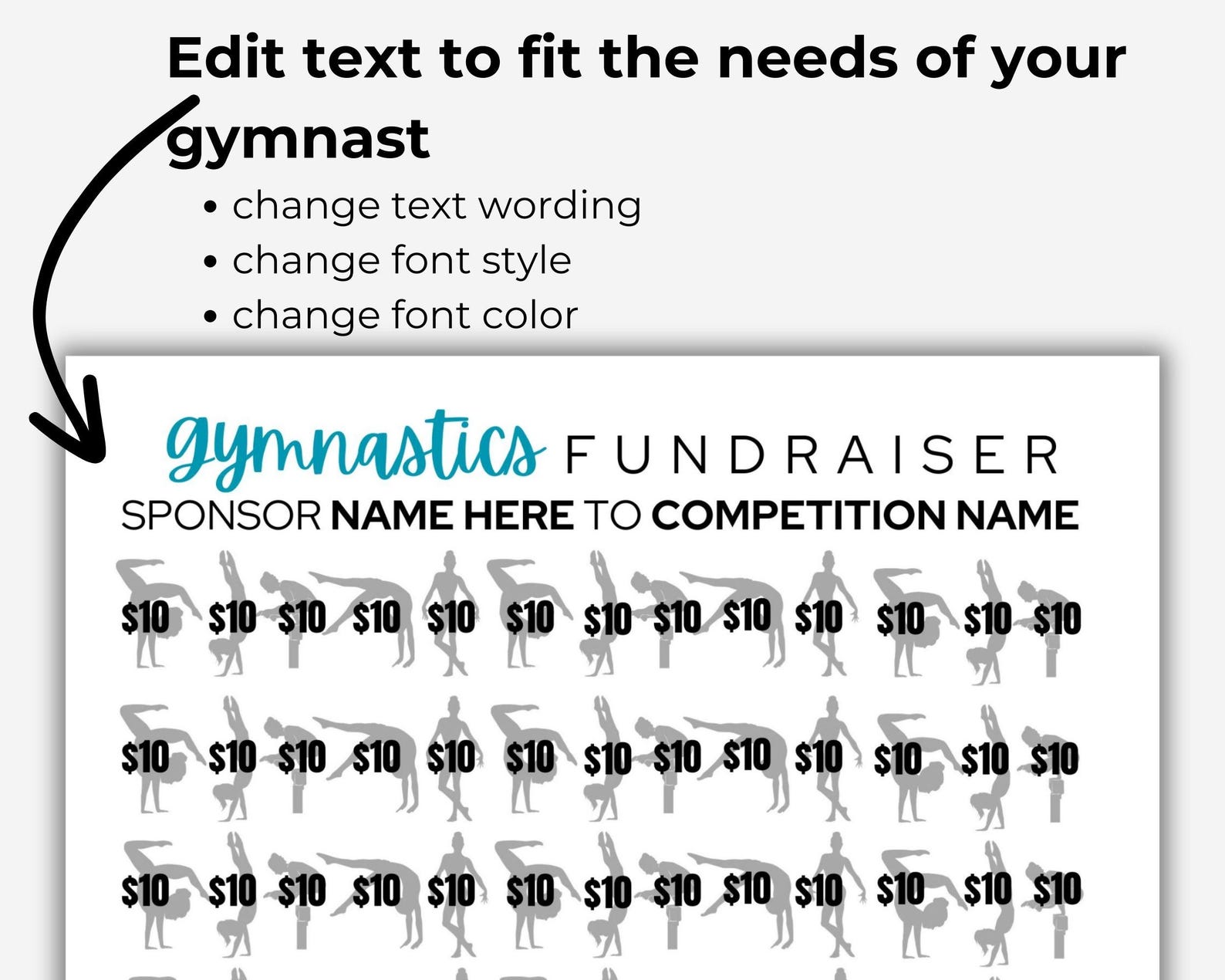 Editable Gymnastics Fundraiser Template, Sponsor My Season Fundraising ...