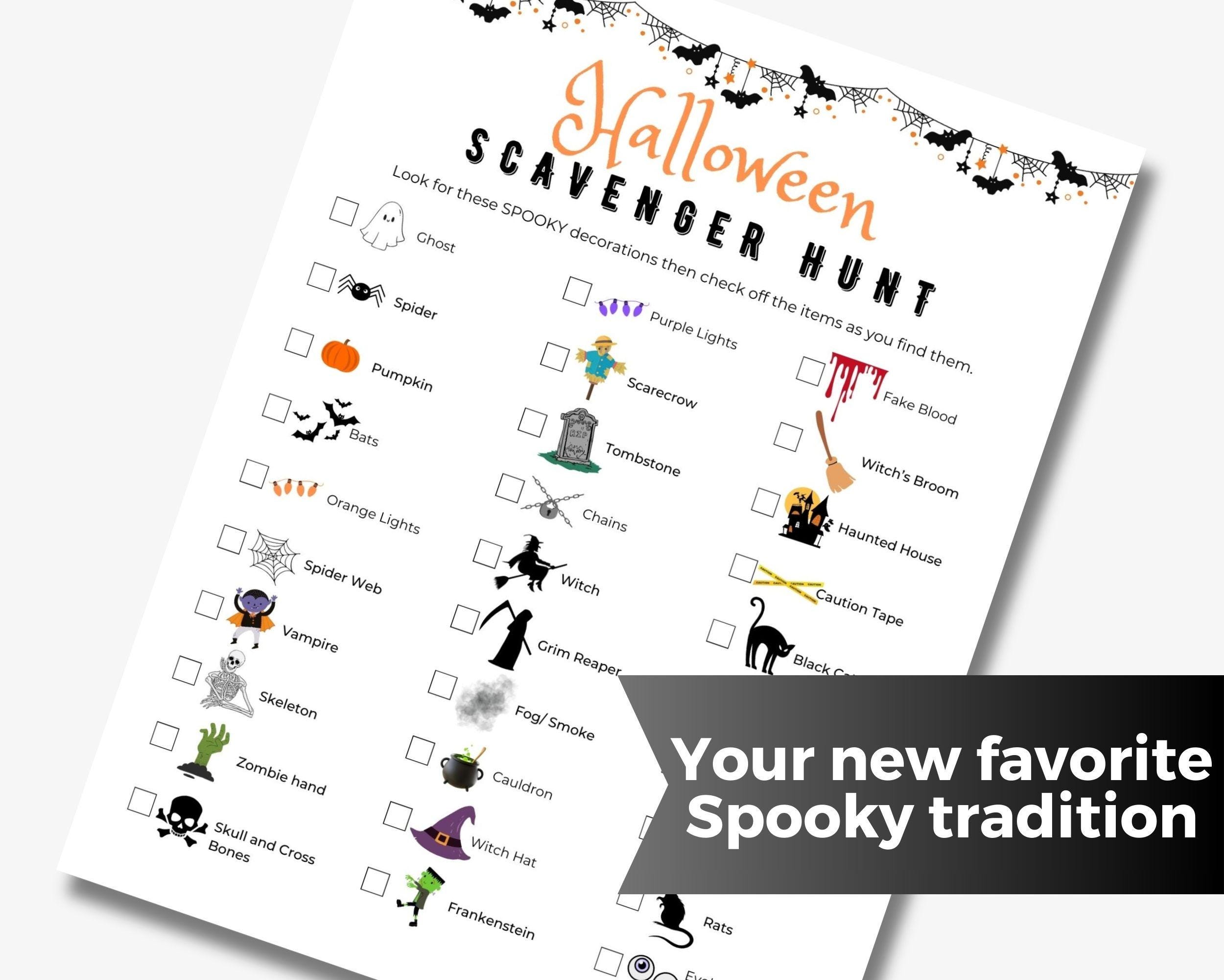 Outdoor Halloween Picture Scavenger Hunt for Kids, Halloween Activity ...