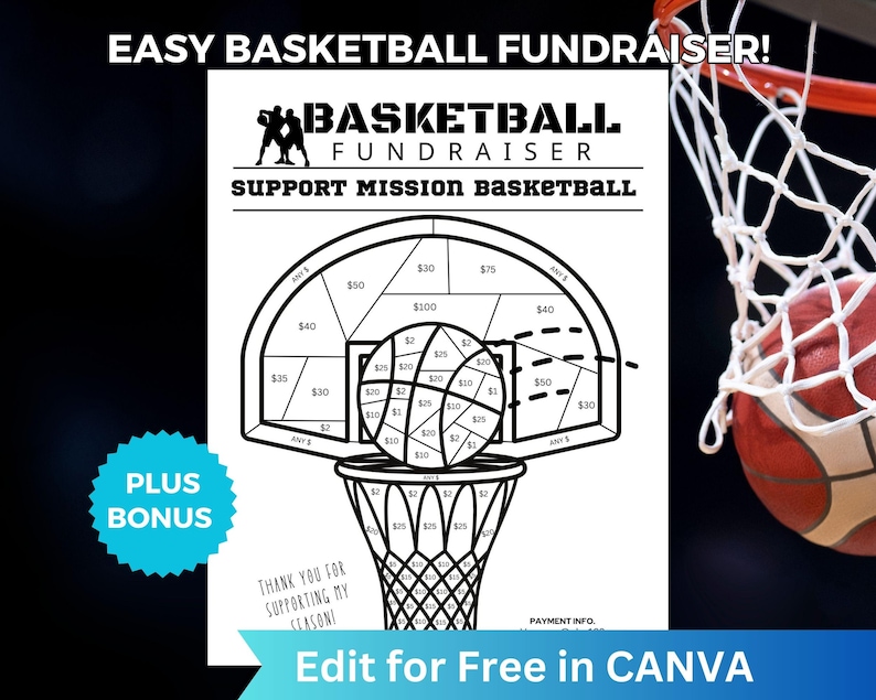 Editable Basketball Fundraiser Template, Printable Basketball Team ...