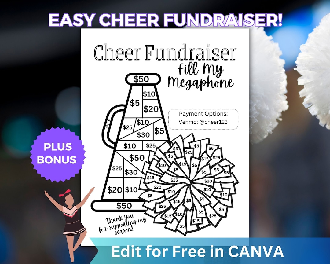 Fill My Megaphone Cheer Fundraiser Printable, Cheerleading Team ...
