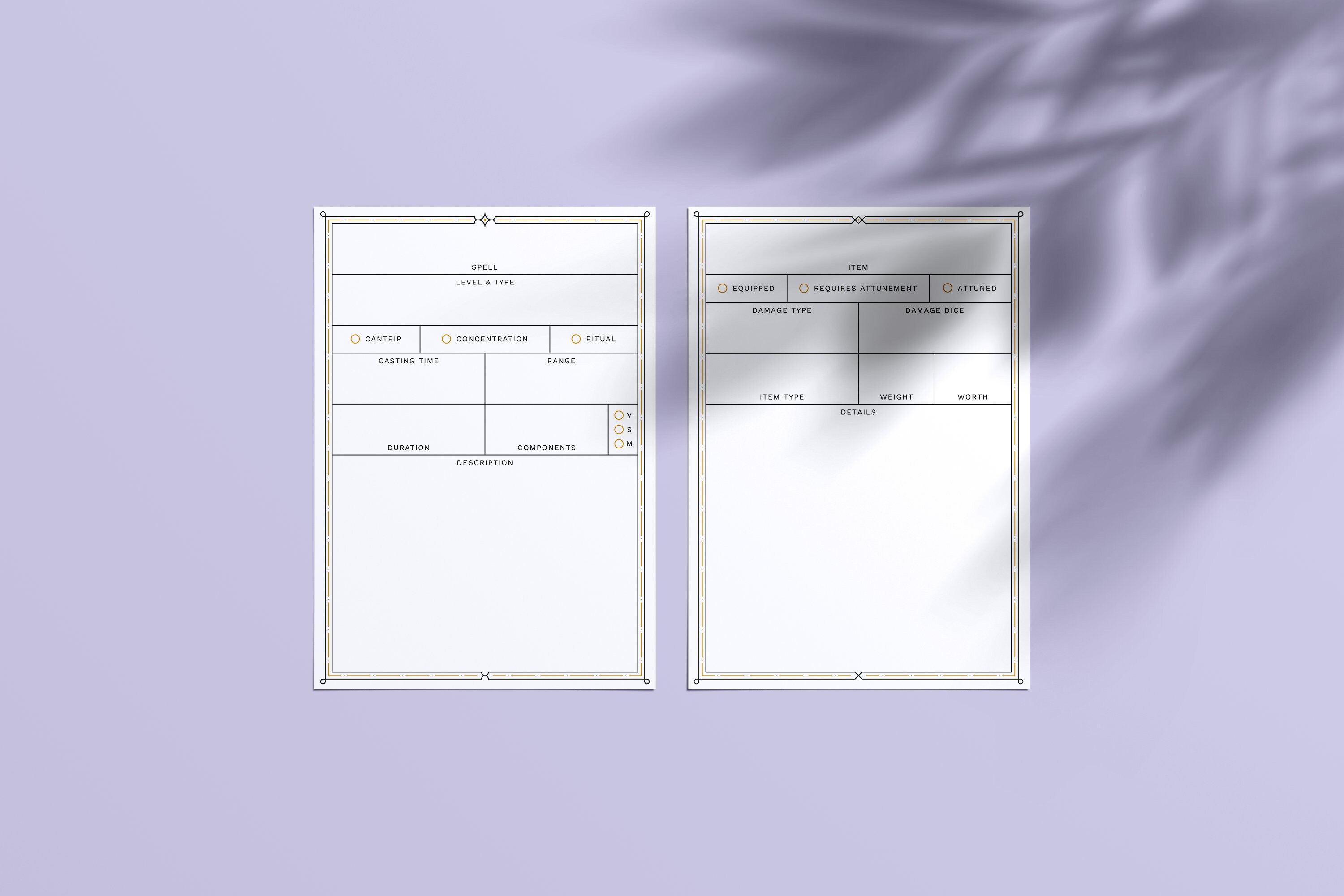 Dnd Printable Spell & Item Cards Set / DIY Printing at Home / English ...