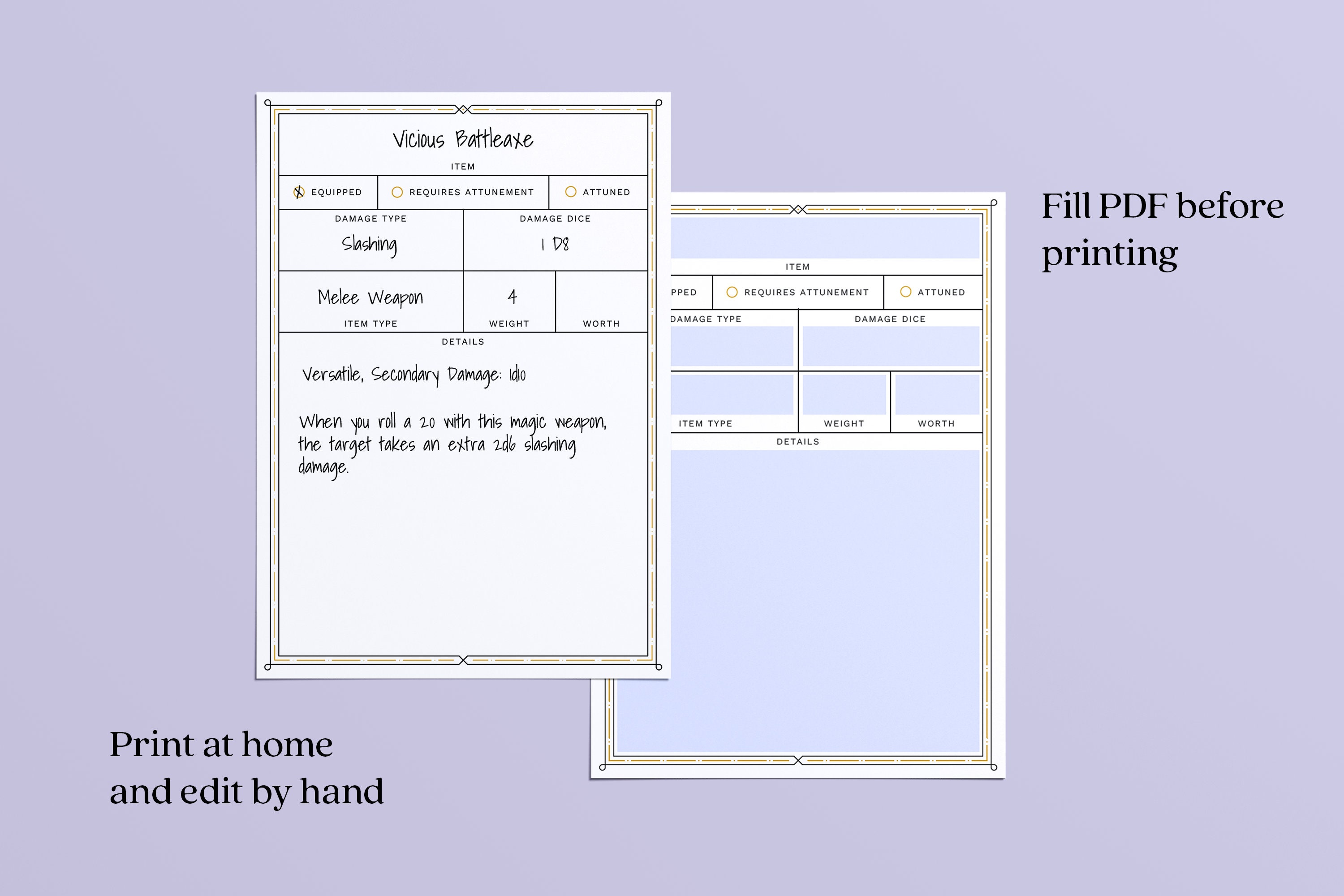 Dnd Printable Spell & Item Cards Set / DIY Printing at Home / English ...