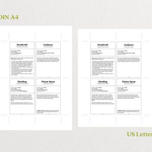 Dnd 5e Druid Spell Cards Printable / Digital Download as PDF / DM ...