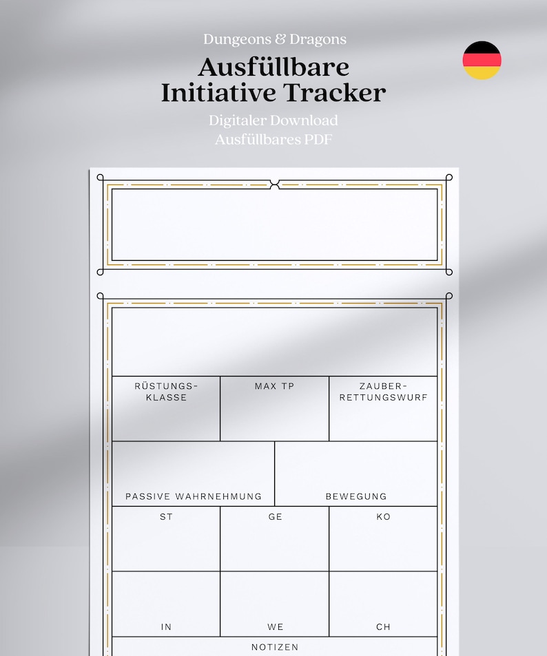 Dnd Initiative Tracker to Fill Out and Print / German / PDF / Dungeons ...