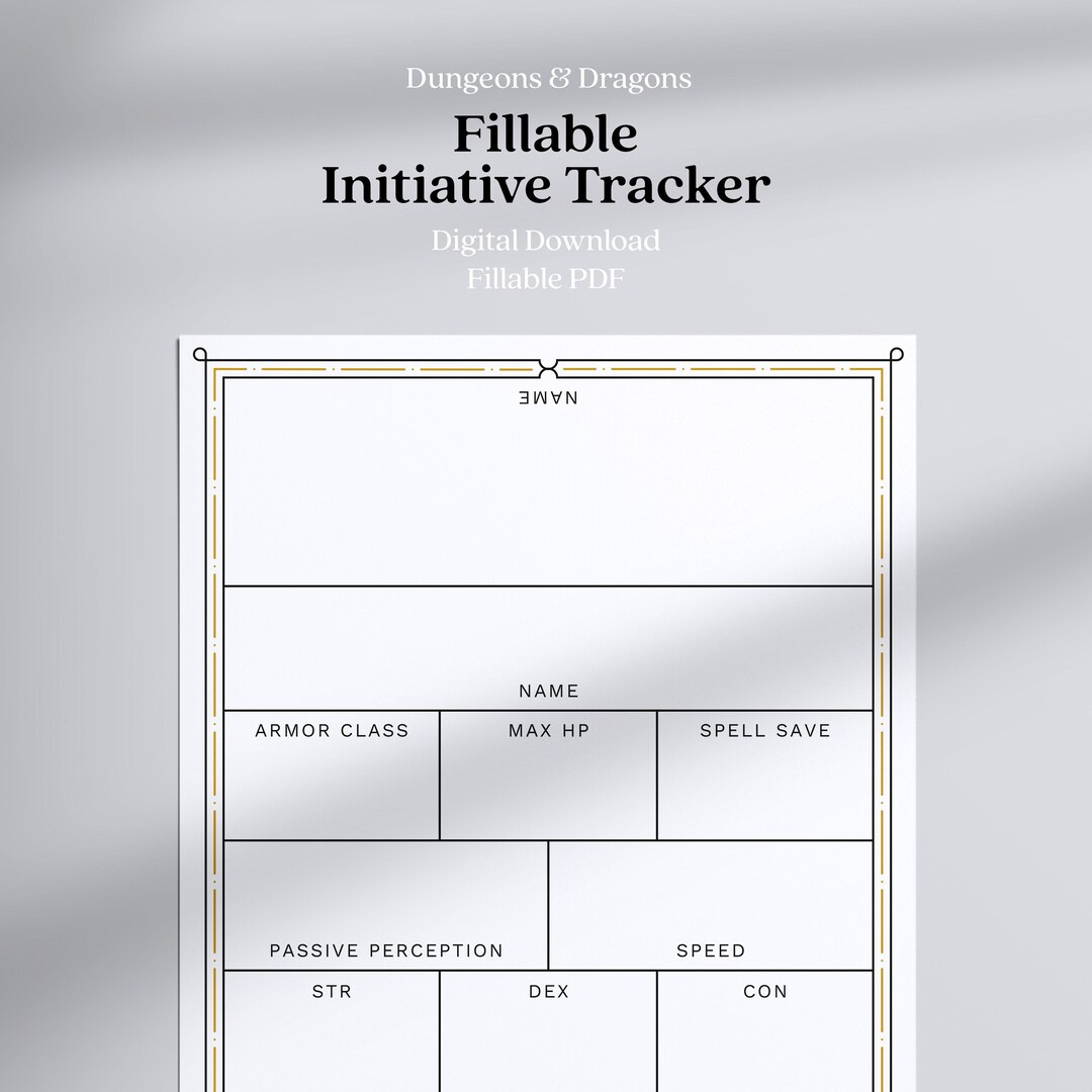 Printable Dnd Initiative Tracker / English Edition / Instant Download ...