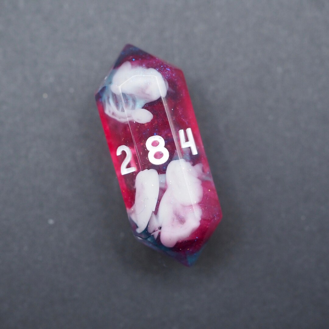 Handmade D8 Dice / Red White / for Dungeons and Dragons or Other Role ...