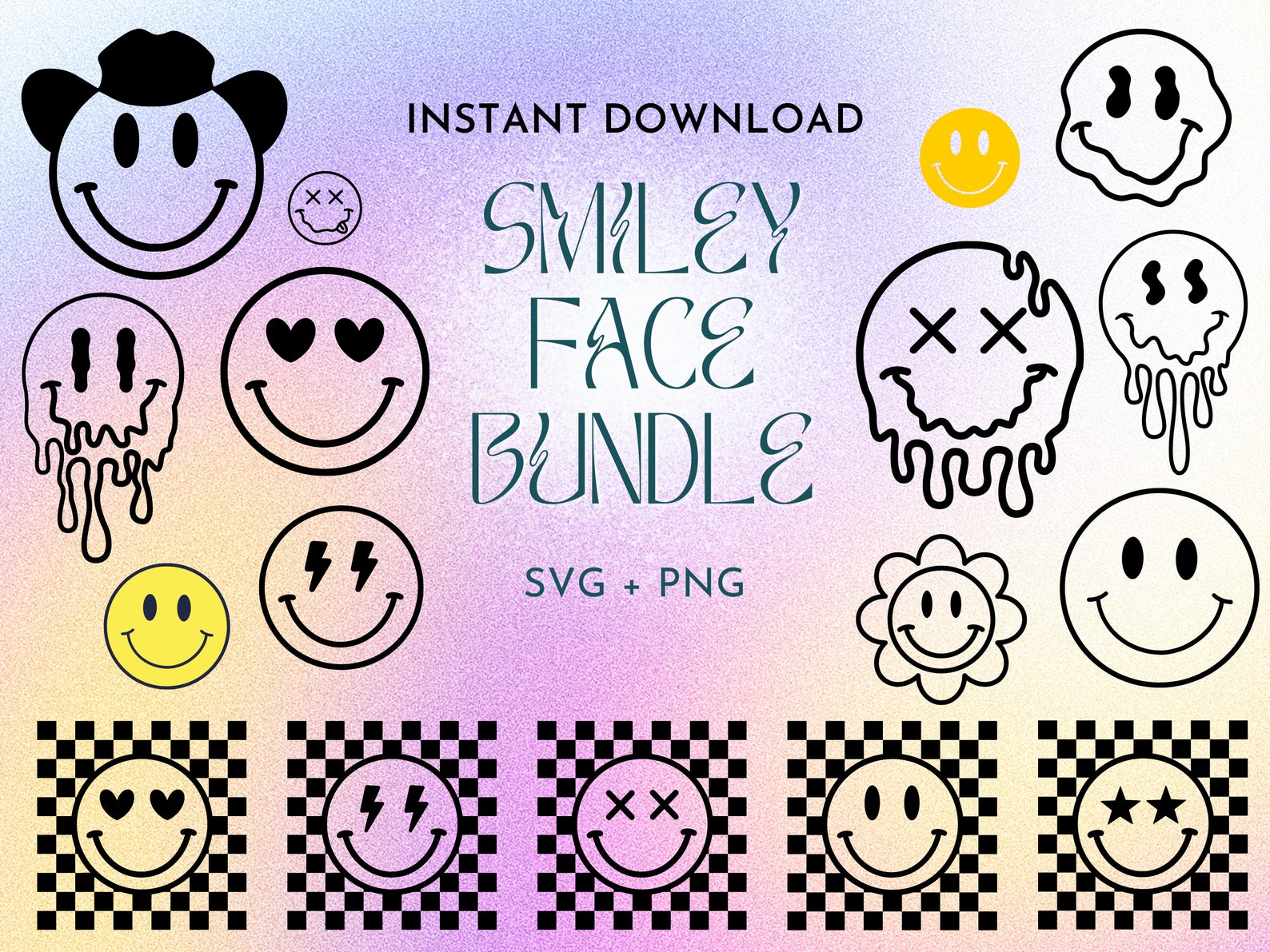 Smiley Face Svg, Smiley Svg, Drippy Smiley Svg, Melting Smiley Svg ...