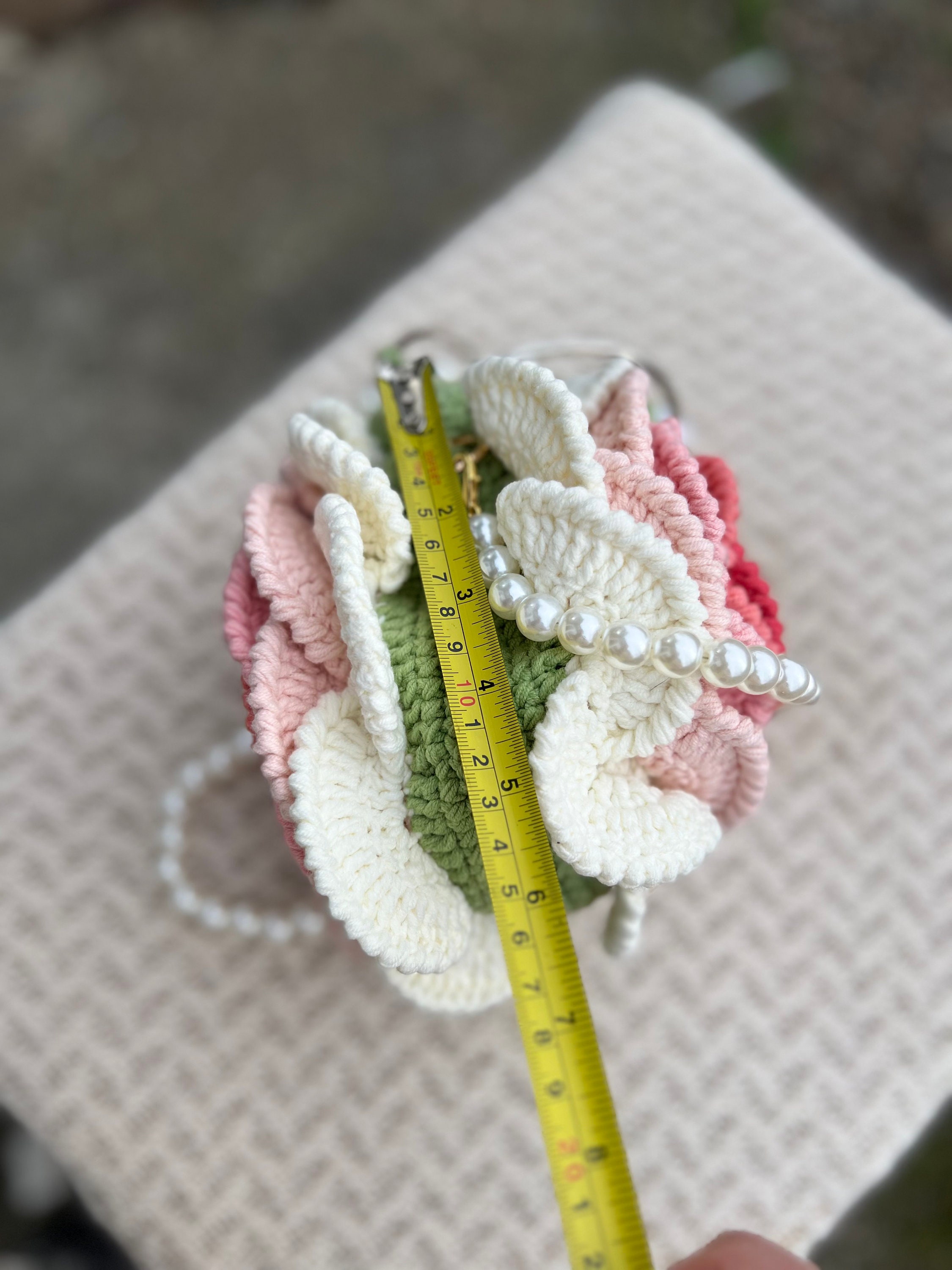 Handmade Crochet Rose Bag: 3D Pink Gradient Tote Crossbody - Etsy