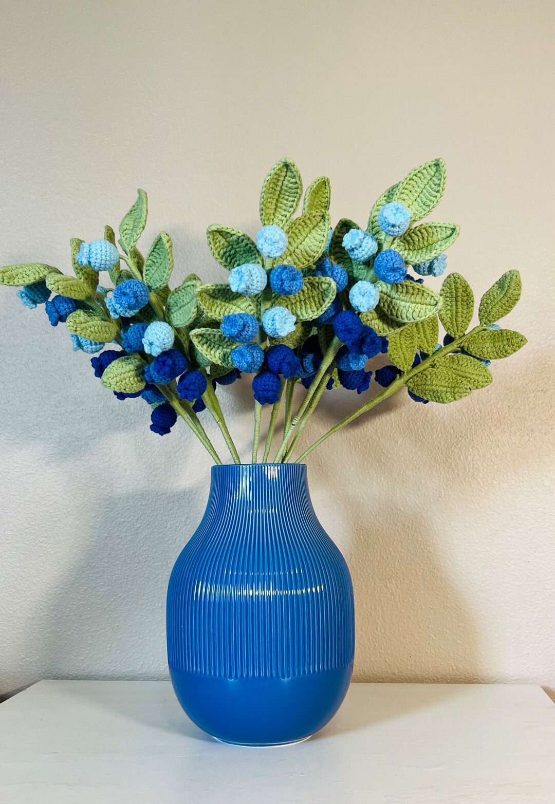 Crochet Blueberry Bouquet,crothet Flowers ,blueberry,living Room ...