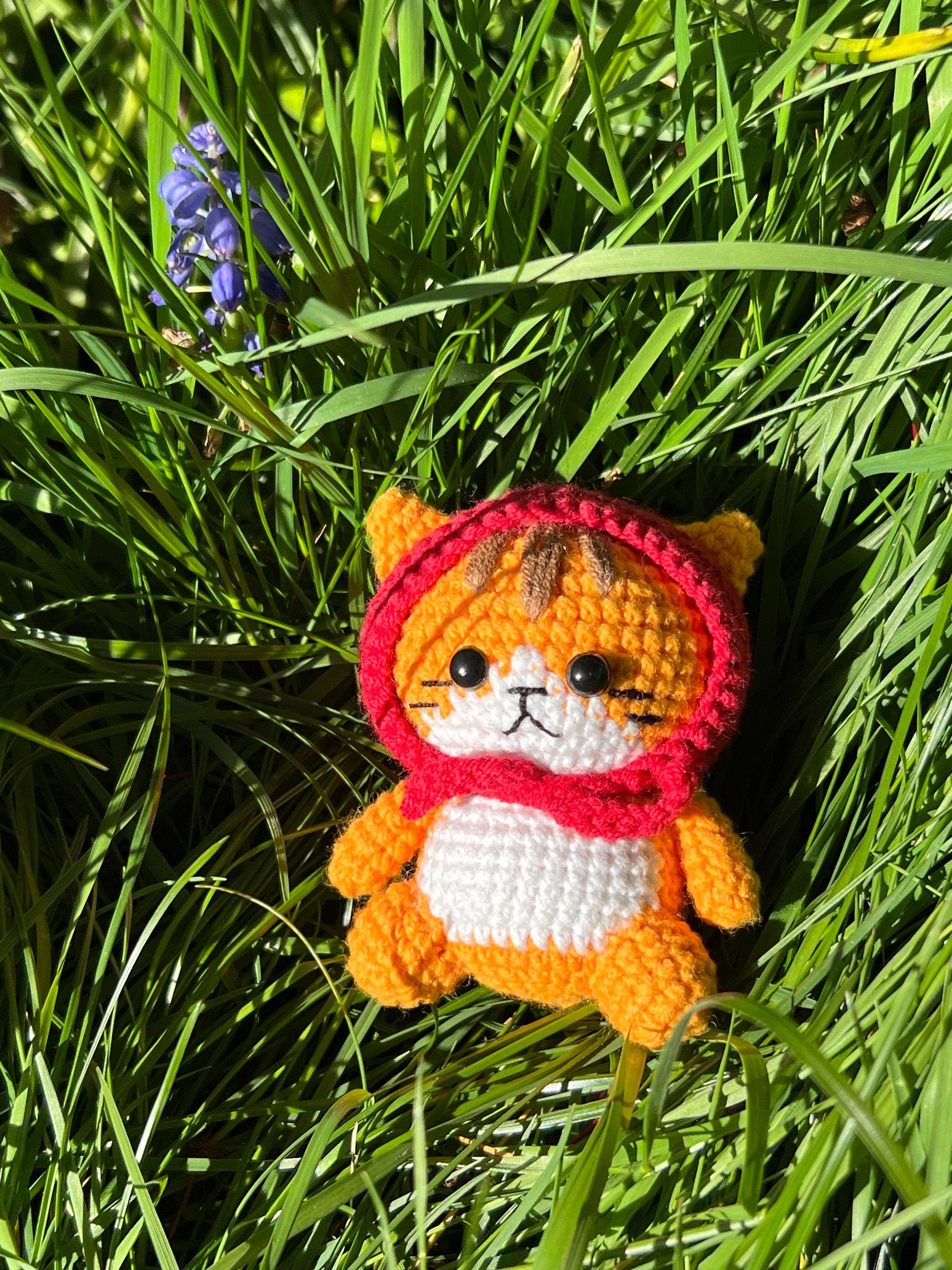 Handmade Crochet Cat Series: Granny Square Cat With Headscarf, Little ...