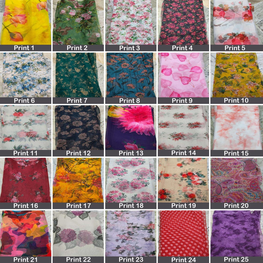 Floral Print Organza Fabric: Sheer Organza for Wedding Decoration - Etsy