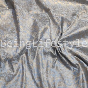 Indian Brocade Fabric for Bridal Dresses, Light Blue Brocade Fabric ...