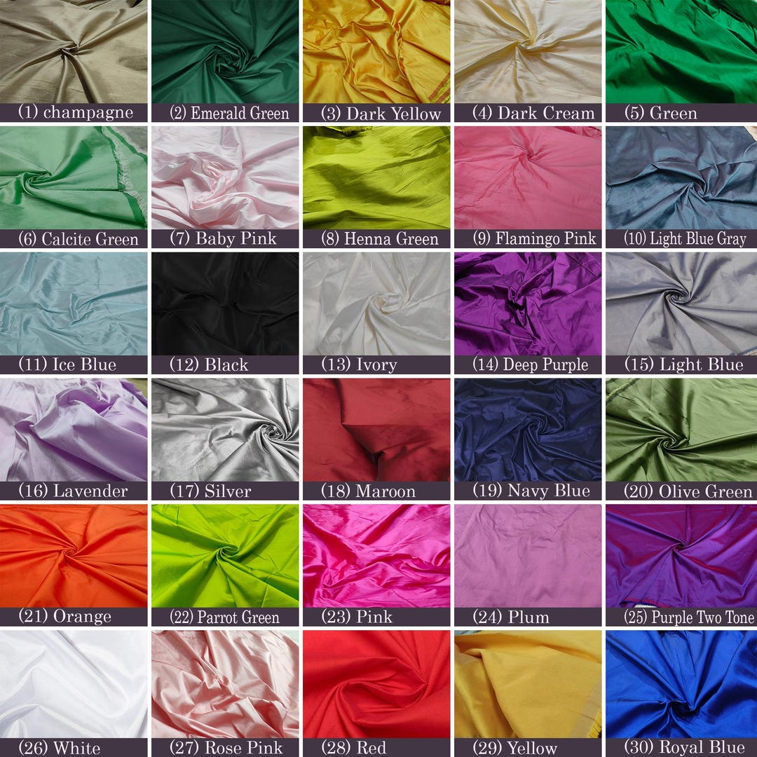 36 Colors Taffeta Fabric, Taffeta Silk Fabric, Taffeta Gown Fabric ...