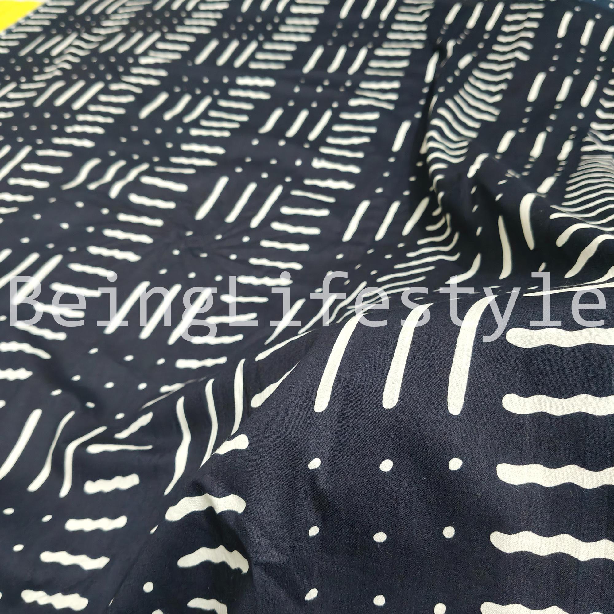 Black Geometric Block Print Cotton Fabric: Sewing & Dressmaking - Etsy