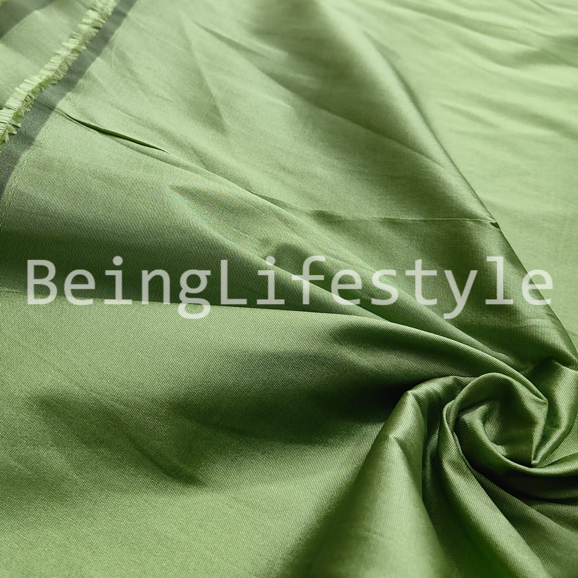 Olive Green Taffeta Fabric, Green Taffeta Gown Fabric for Dresses by ...