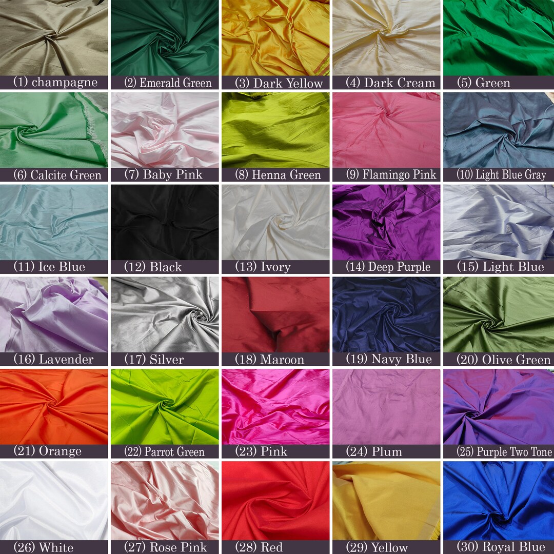 36 Colors Taffeta Fabric, Taffeta Silk Fabric, Taffeta Gown Fabric ...