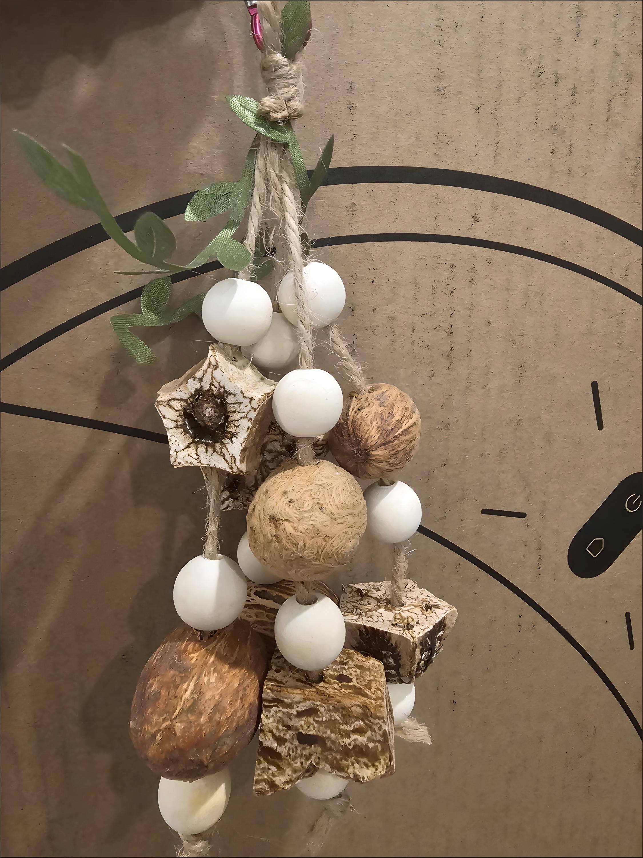 Natural Starfruit and Nut Parrot Chew Toy – Handmade Bird Foraging Toy ...