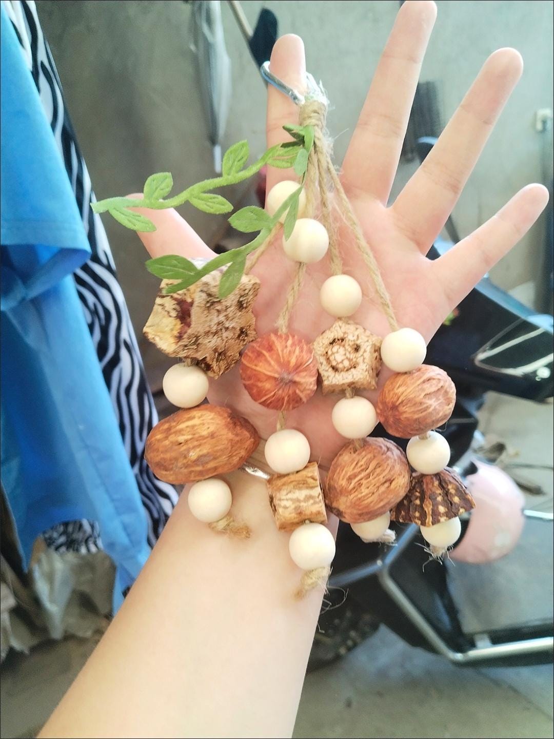 Natural Starfruit and Nut Parrot Chew Toy – Handmade Bird Foraging Toy ...