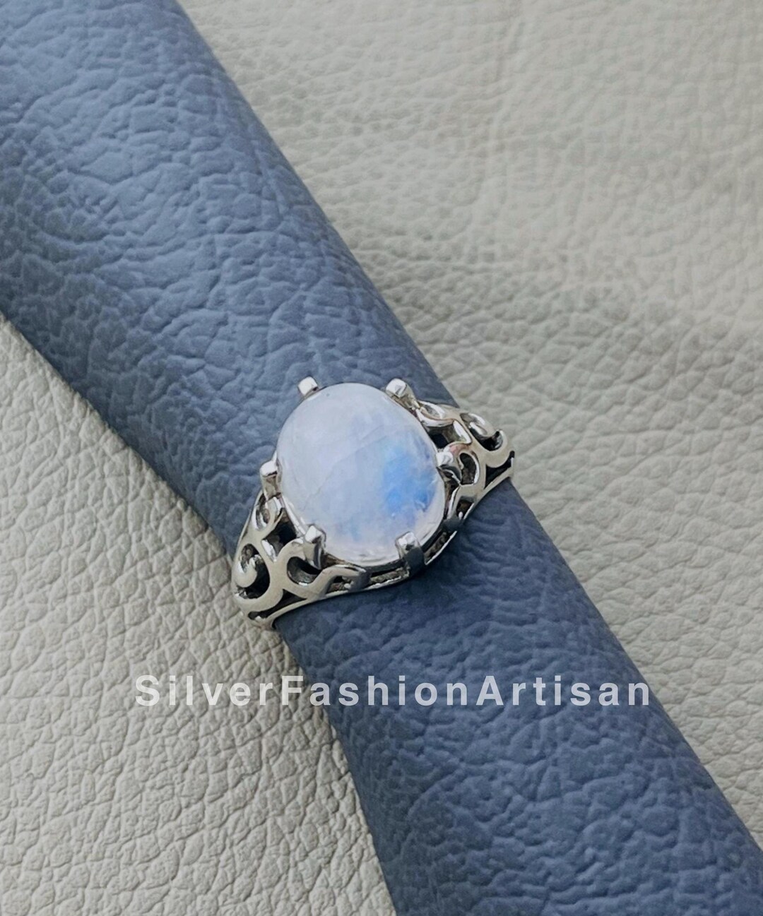 Natural Moonstone Oval Signet Ring: 925 Sterling Silver Engraved June ...