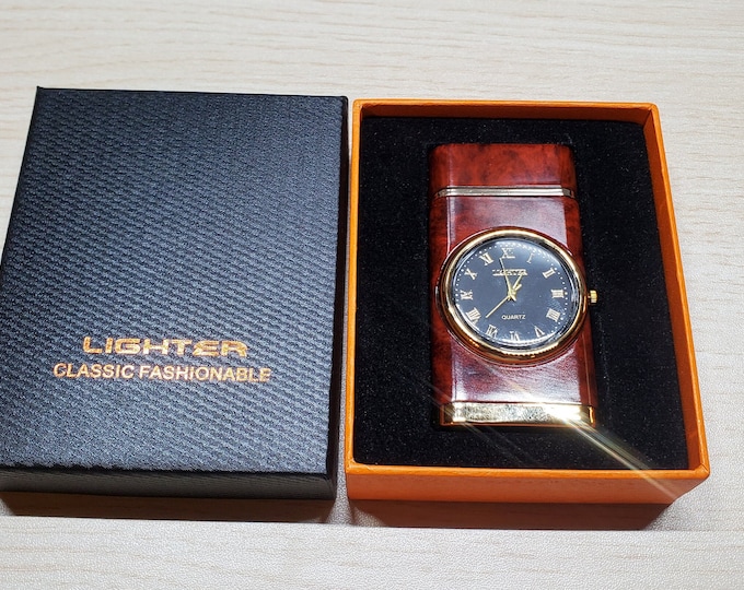 Cigarette Lighter Torch/clock Quartz Light up Clock-wood Color- Light ...
