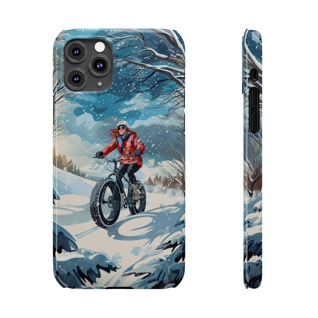 Fat Tire Bicycle Case, Fat Bike iPhone Case, Winter Cycling Phone Cover ...