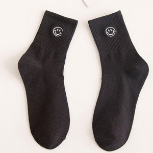 Cute Socks for Women Smiley Face Socks Happy Face Preppy Ankle Socks ...