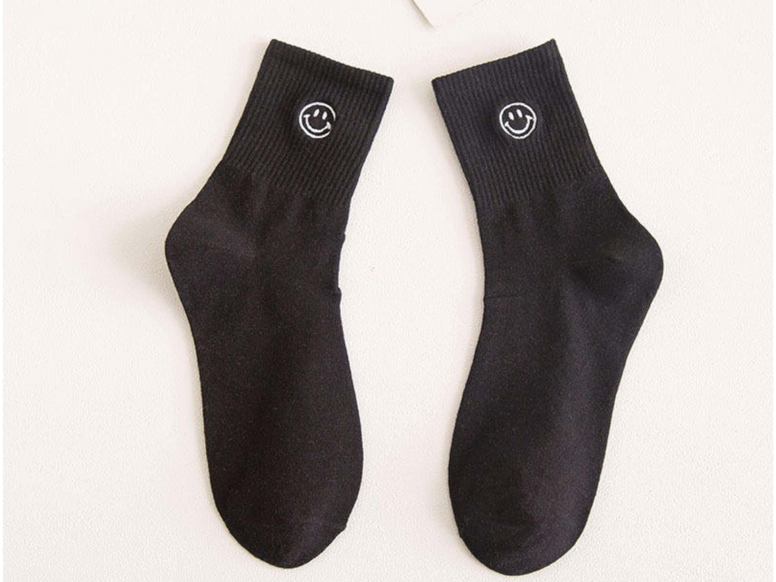Cute Socks for Women Smiley Face Socks Happy Face Preppy Ankle Socks ...