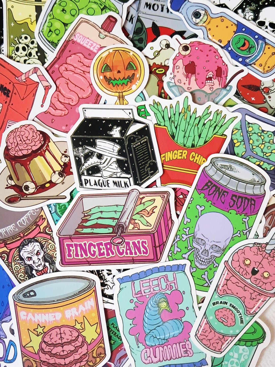 Zombie Foods Sticker Pack Vampire Foods Stickers Spooky Cute Vinyl ...