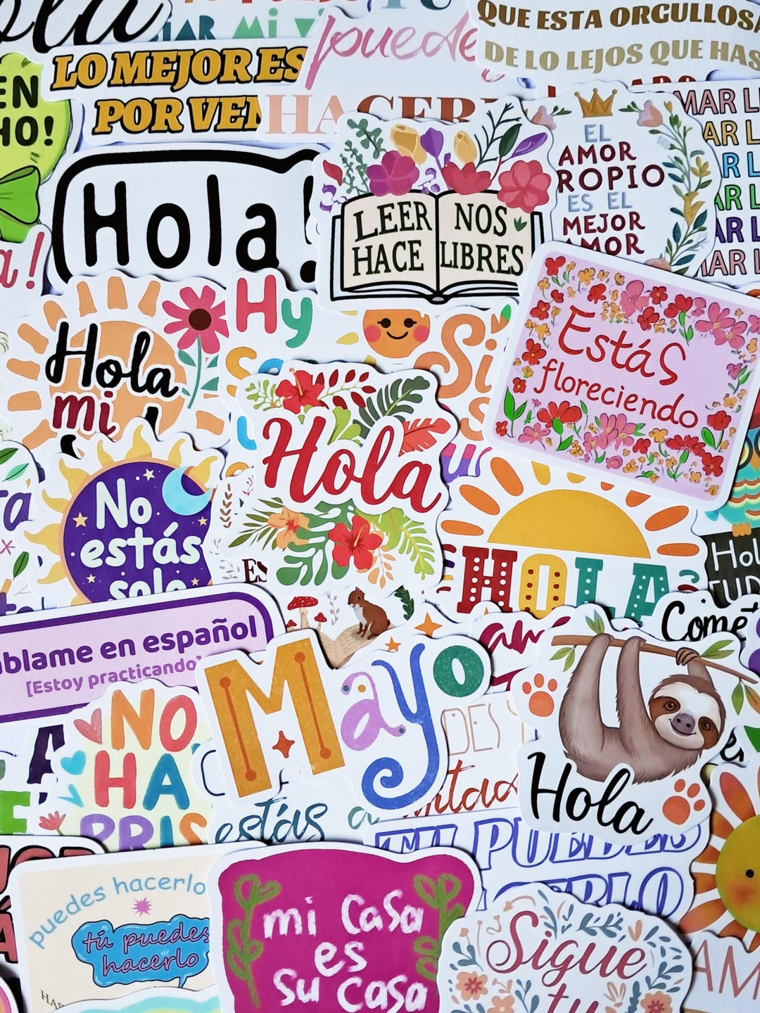 Spanish Hola Inspirational Stickers Spanish Gift Spain Motivational ...