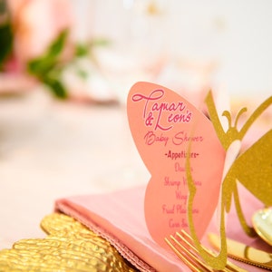 Standing Menu | Butterfly Shaped Luxury Wedding | Bridal Shower ...