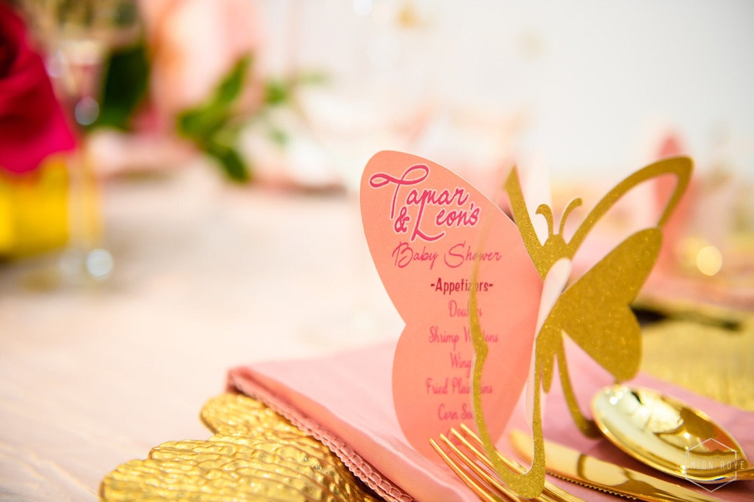 Standing Menu | Butterfly Shaped Luxury Wedding | Bridal Shower ...